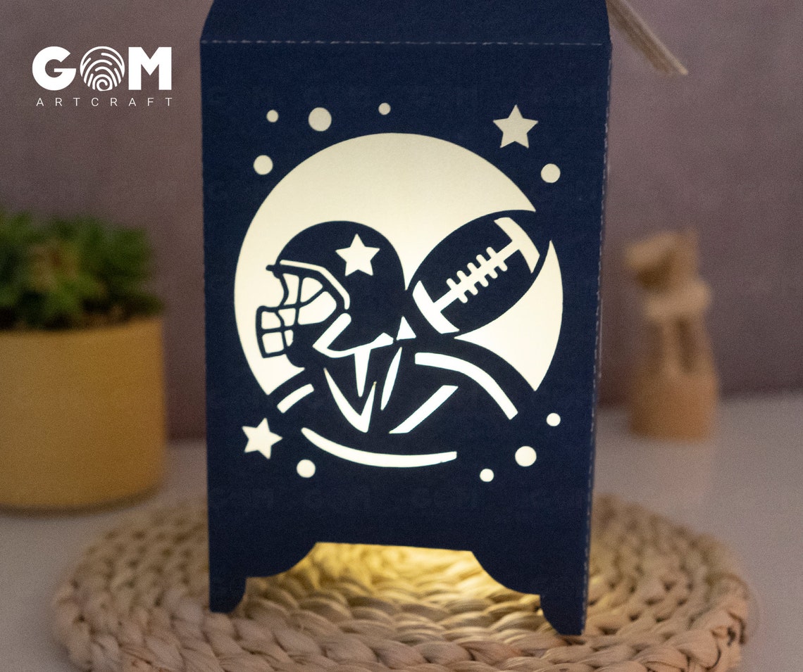 Sports Shadow Box SVG - Football Lantern Paper Cut File (digital ...