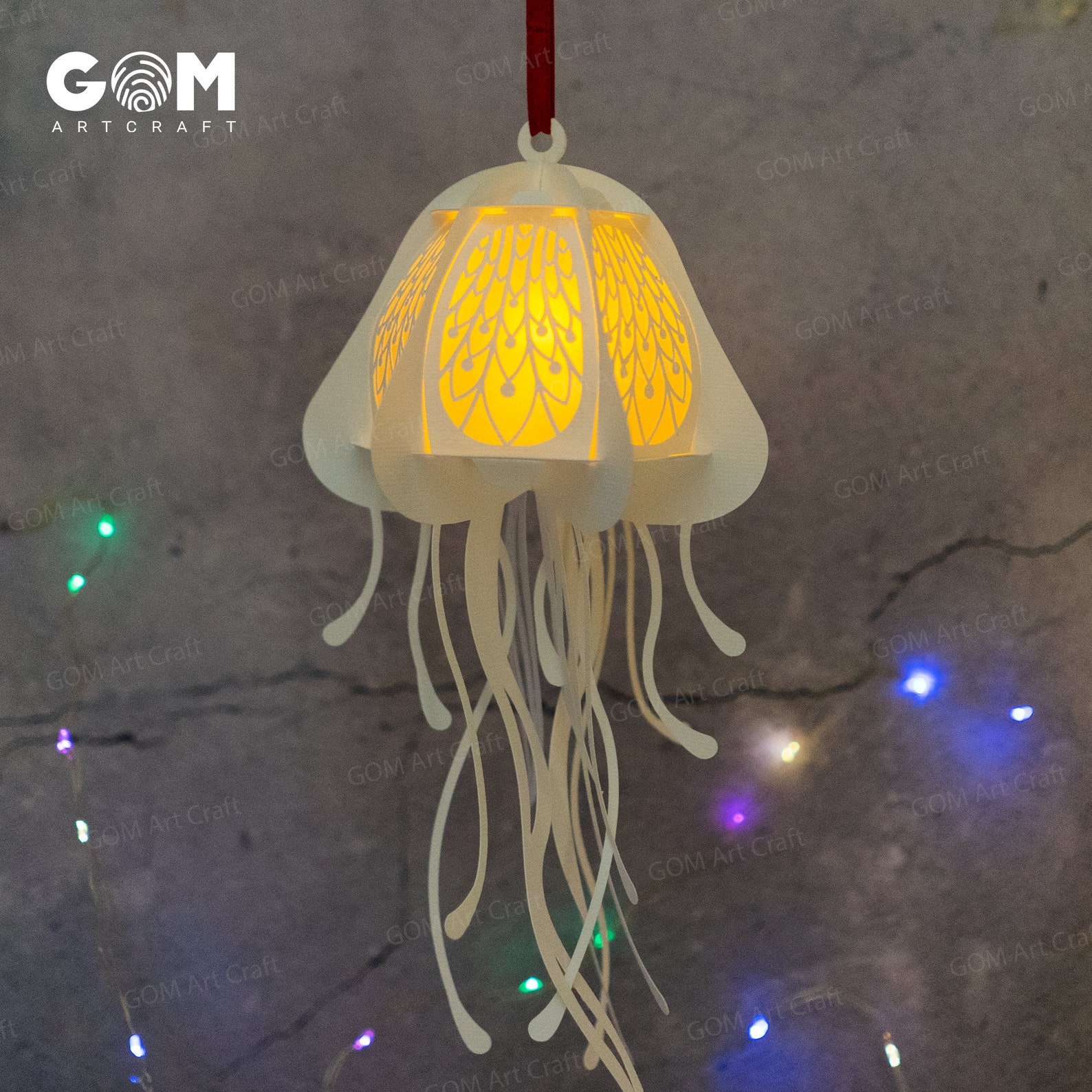 Set 2 Jellyfish Lantern SVG - Ocean Lantern Paper Cut - DIY Jellyfish ...