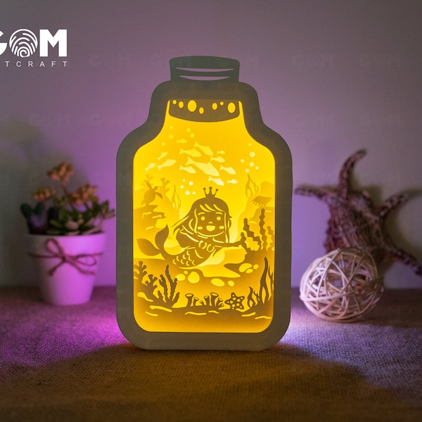 Mermaid Light Box Template - Etsy