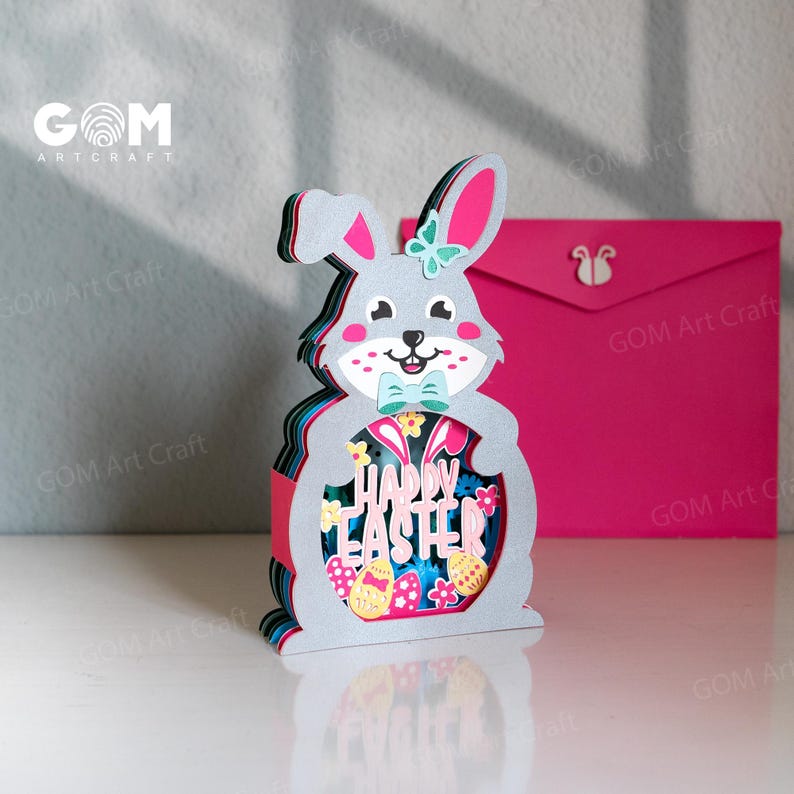 Bunny Easter Pop-up Card Template, 3D Paper Craft SVG (digital Download ...