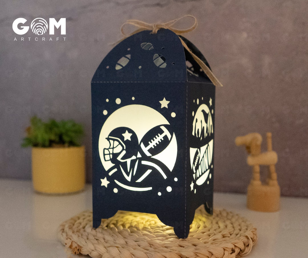 Sports Shadow Box SVG - Football Lantern Paper Cut File (digital ...