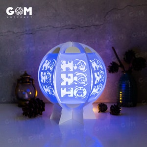 Snowball Lantern SVG - Ho Ho Ho Lantern Template - Merry Christmas DIY ...