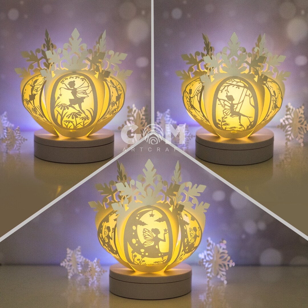 Snowflake Lantern SVG - Angel & Flower Paper Lanterns (digital Download ...