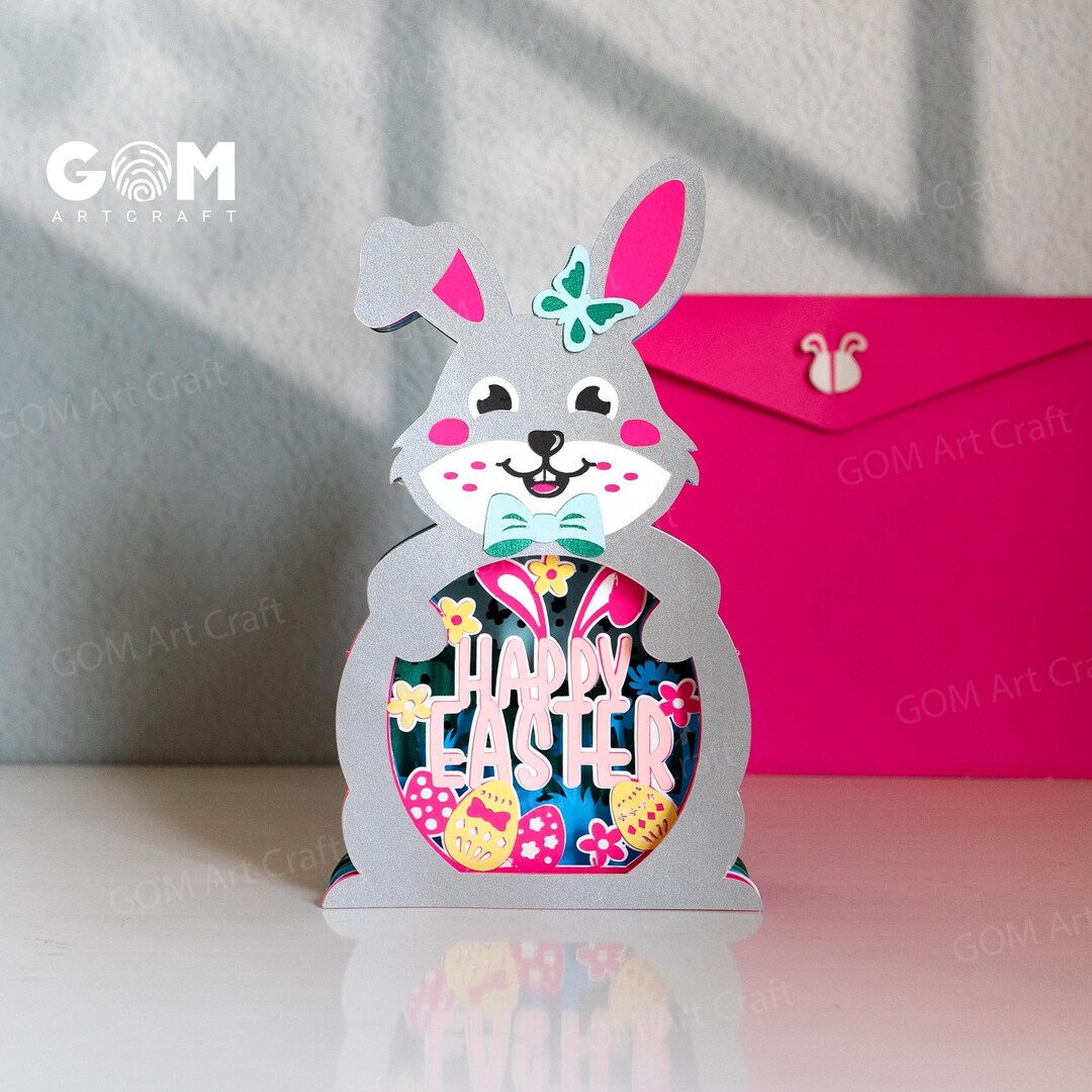 Bunny Easter Pop-up Card Template, 3D Paper Craft SVG (digital Download ...