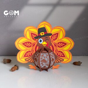 Set 3 Sunflowers Lantern SVG, Thanksgiving Turkey Lantern SVG, Squirrel ...