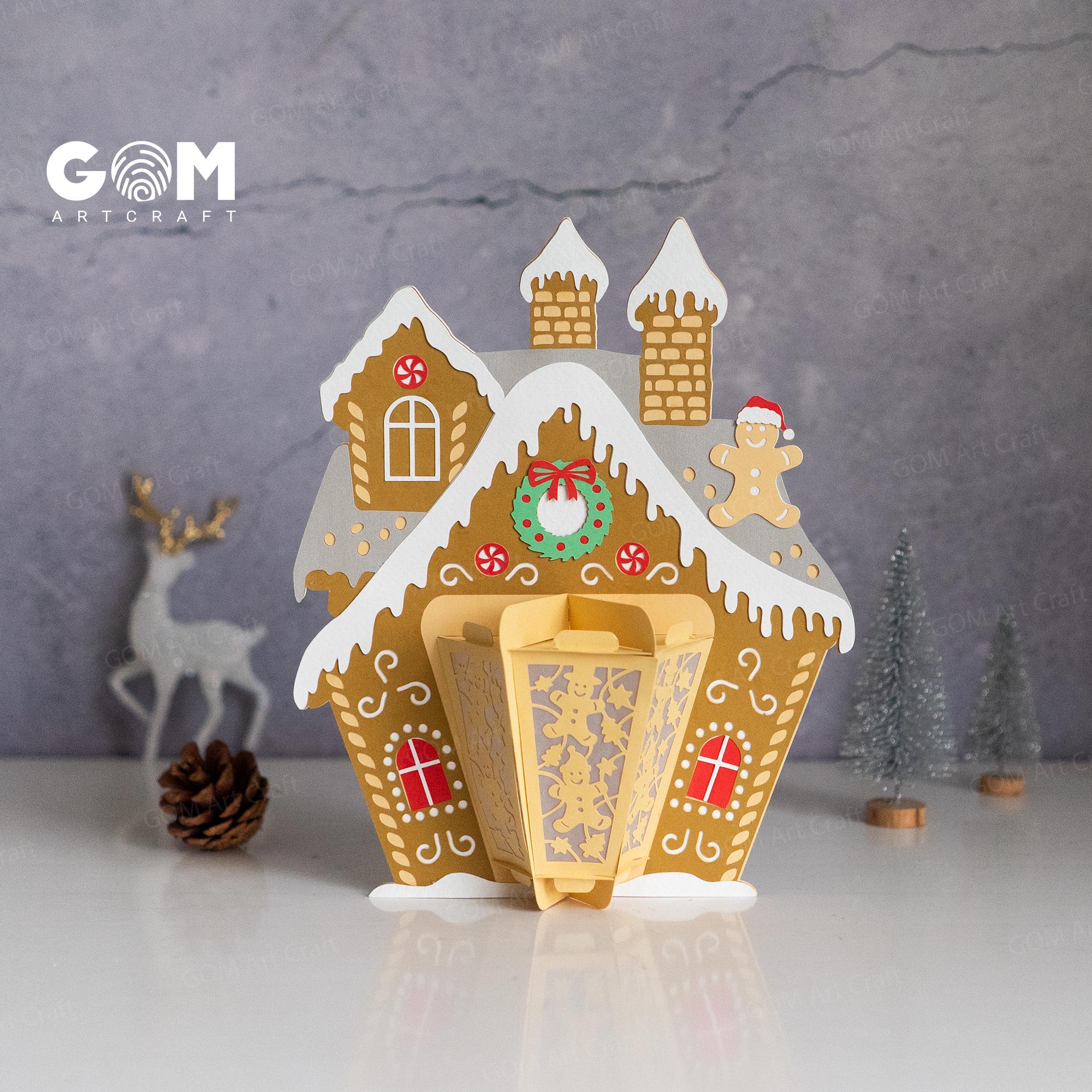 Set 3 Church Lantern, Gingerbread House Lantern, Snow House Template ...