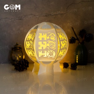 Snowball Lantern SVG - Ho Ho Ho Lantern Template - Merry Christmas DIY ...