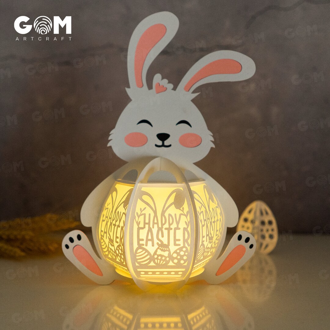 Bunny Lantern SVG - Happy Easter Day - Easter Egg Lantern for Easter ...