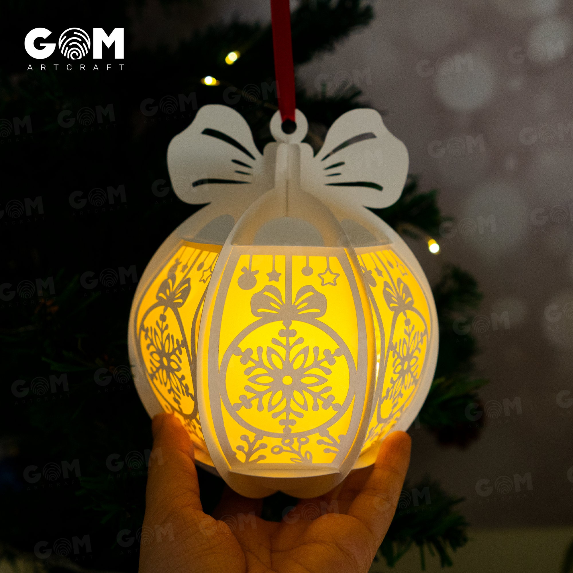 Pack 5 Hanging Christmas Ball Template - Christmas Ball SVG - DIY ...