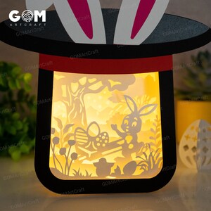 Pack 3 Rabbit Hat Shadow Box SVG for Cricut Projects - Easter Eggs ...