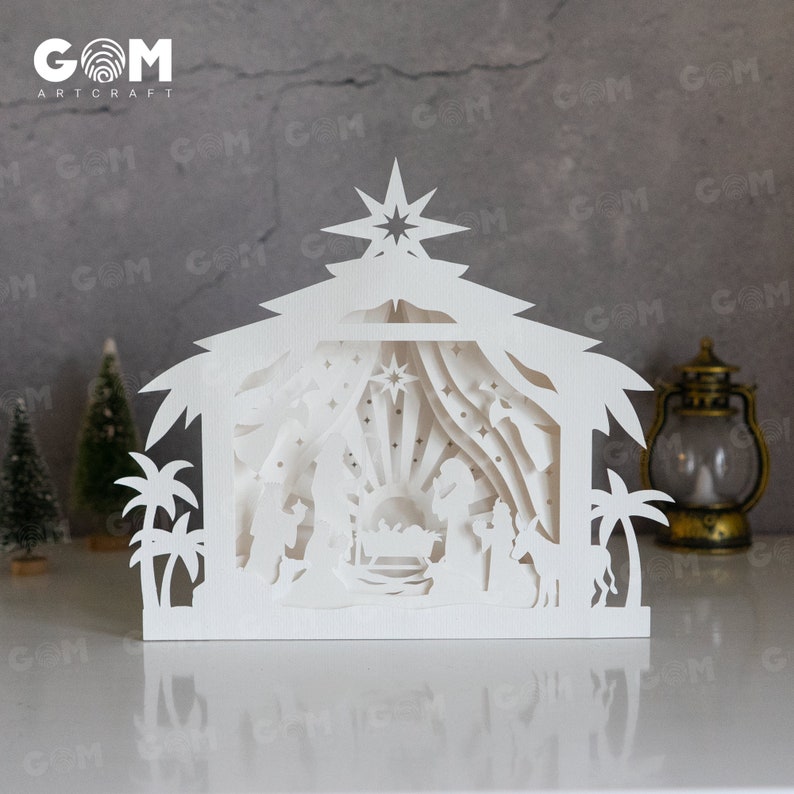 Pack 3 Belén Linternas Shadow Box SVG - Adornos navideños Lightbox ...