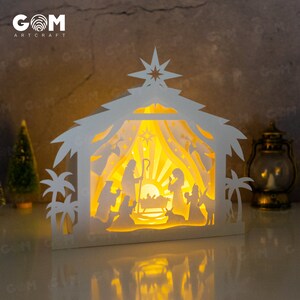 Pack 3 Belén Linternas Shadow Box SVG - Adornos navideños Lightbox ...