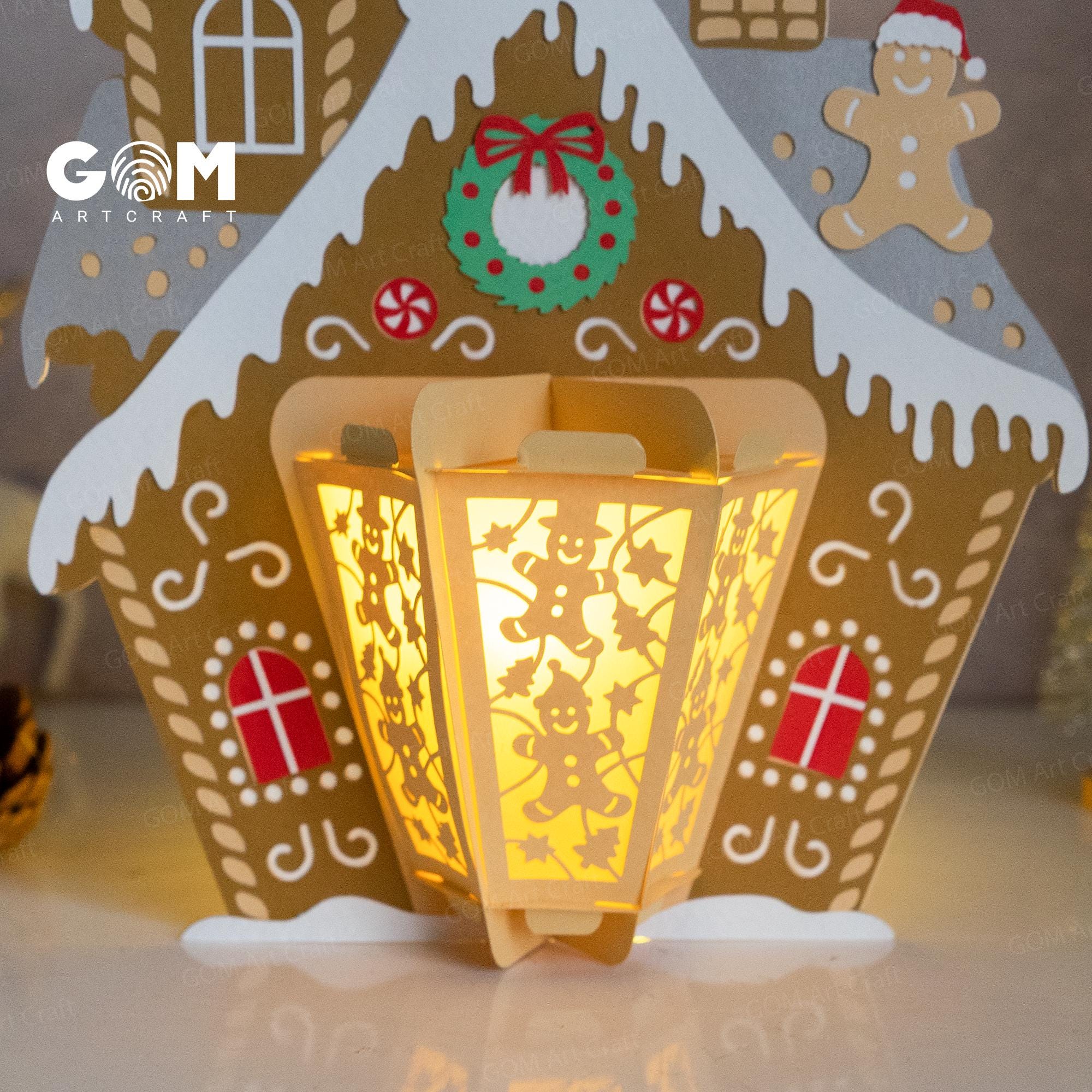 Gingerbread House Lantern SVG - Gingerbread Christmas Lantern - DIY ...