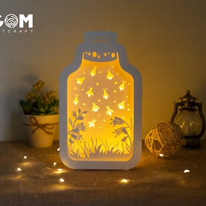 Firefly Shadow Box - Light Box - Paper Cut Template - Light Box SVG ...