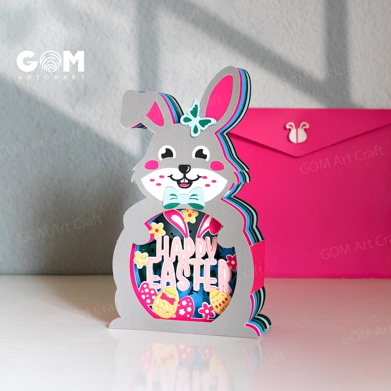 Bunny Easter Pop-up Card Template, 3D Paper Craft SVG (digital Download ...