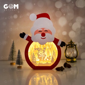 Santa Claus Shadow Box SVG - Christmas Shadow Box - DIY Paper Lanterns ...