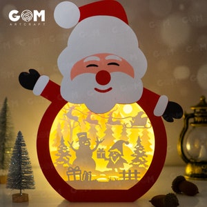 Santa Claus Shadow Box SVG - Gnomes Shadow Box - Christmas Shadow Box ...