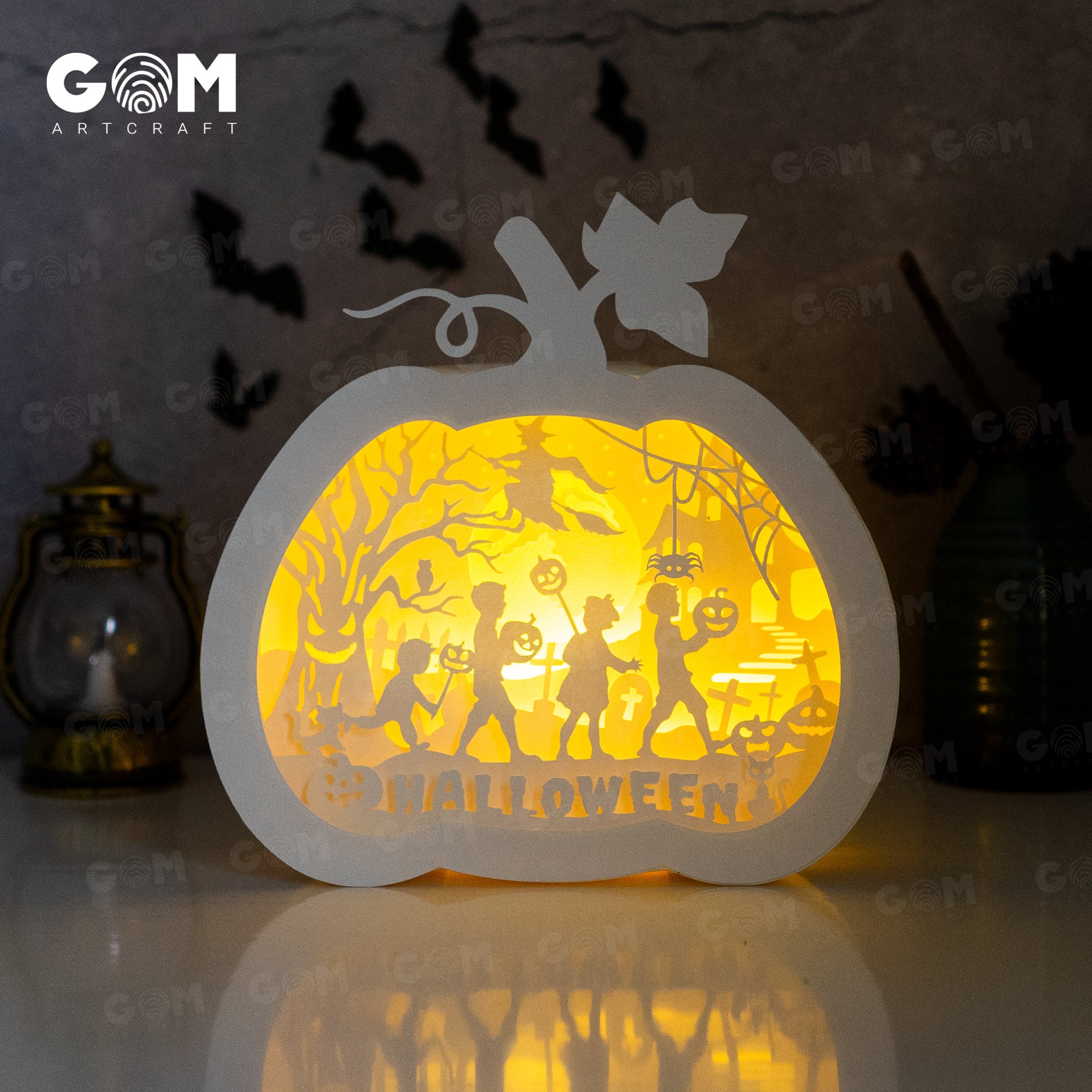 Pumpkin Shadow Box SVG - Children Are Playing Pumpkin Shadow Box ...