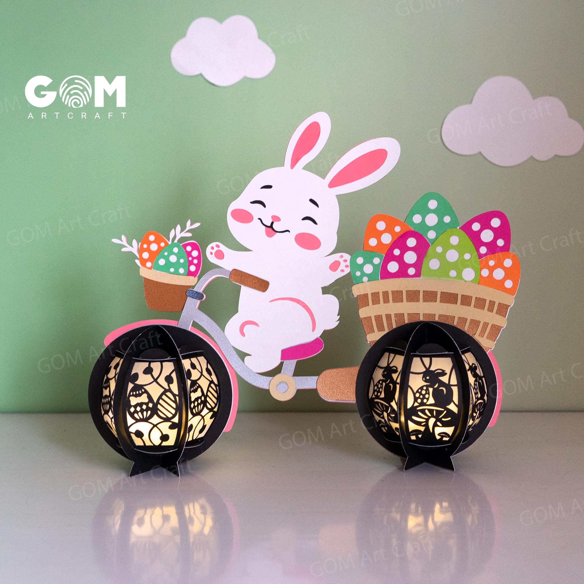 Set 3 Easter Truck Lantern, Gnomes Drive Eggs Lantern SVG, Cycling ...