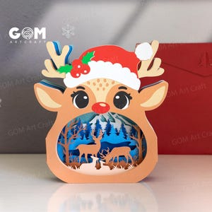 Set 6 Christmas Pop-up Card 3D, Santa Claus-snowman-reindeer Pop-up ...