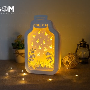 Firefly Shadow Box - Light Box - Paper Cut Template - Light Box SVG ...