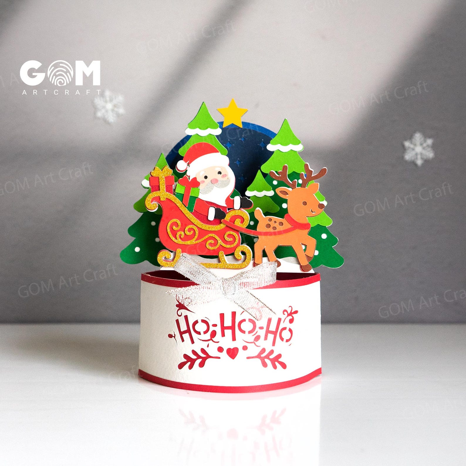 Set 3 Christmas Pop-up Card 3D, Santa Claus Pop-up Card SVG, Snowman ...