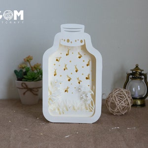 Firefly Shadow Box - Light Box - Paper Cut Template - Light Box SVG ...