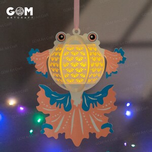 Set 2 Fish Lantern SVG - Goldfish Lantern Paper Cut - DIY Fish Paper ...