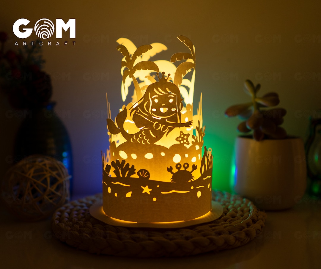 Paper Lanterns Little Mermaid SVG - Paper Cutting Template - Lantern ...