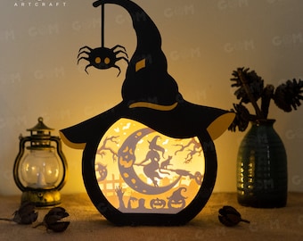 Pack 3 Shadow Box Halloween Template Pumpkin Lantern Template Halloween ...