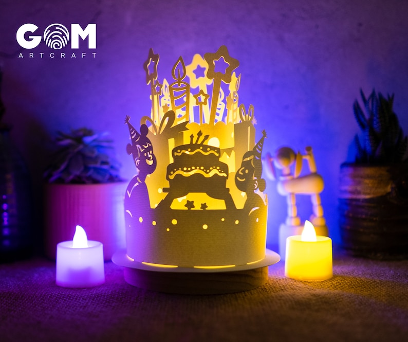 Happy Birthday Paper Lantern SVG – DIY Papercraft Template (digital ...