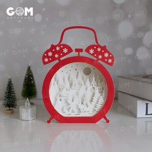 Pack 3 Christmas Clock Shadow Box SVG - Christmas Shadow Box Template ...