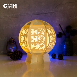 Snowball Lantern SVG - Ho Ho Ho Lantern Template - Merry Christmas DIY ...