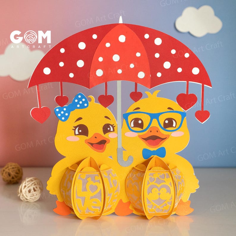 Duck Couple Lantern SVG, Love Duck Lantern, DIY Lantern Valentine's Day ...