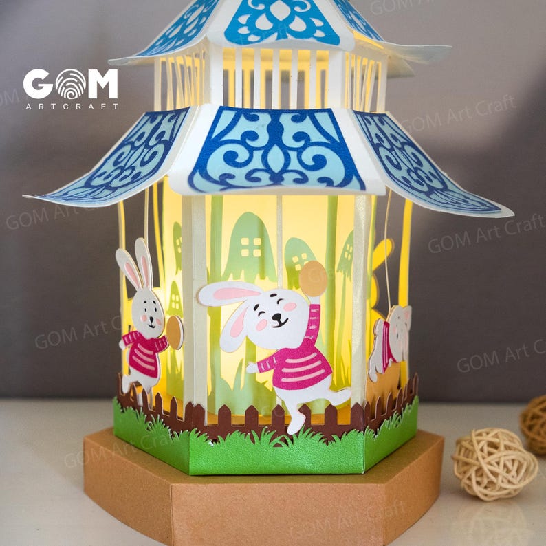 DIY Paper Bunny Lantern Template – Easter Decorations (svg, Png, Pdf ...