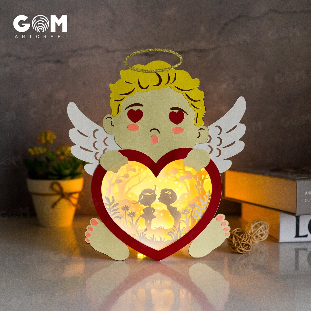 Cupid Valentine Shadow Box SVG DIY Valentine's Day Light Box for Cricut ...