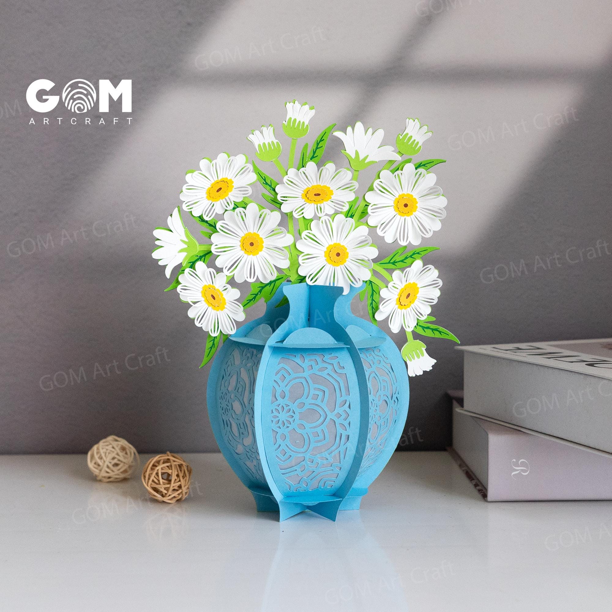 Chrysanthemum Lantern Template SVG, Vase Flower Lantern, Mother's Day ...
