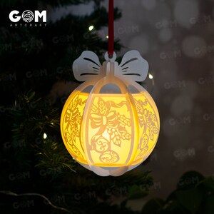 Pack 5 Hanging Christmas Ball Template - Christmas Ball SVG - DIY ...