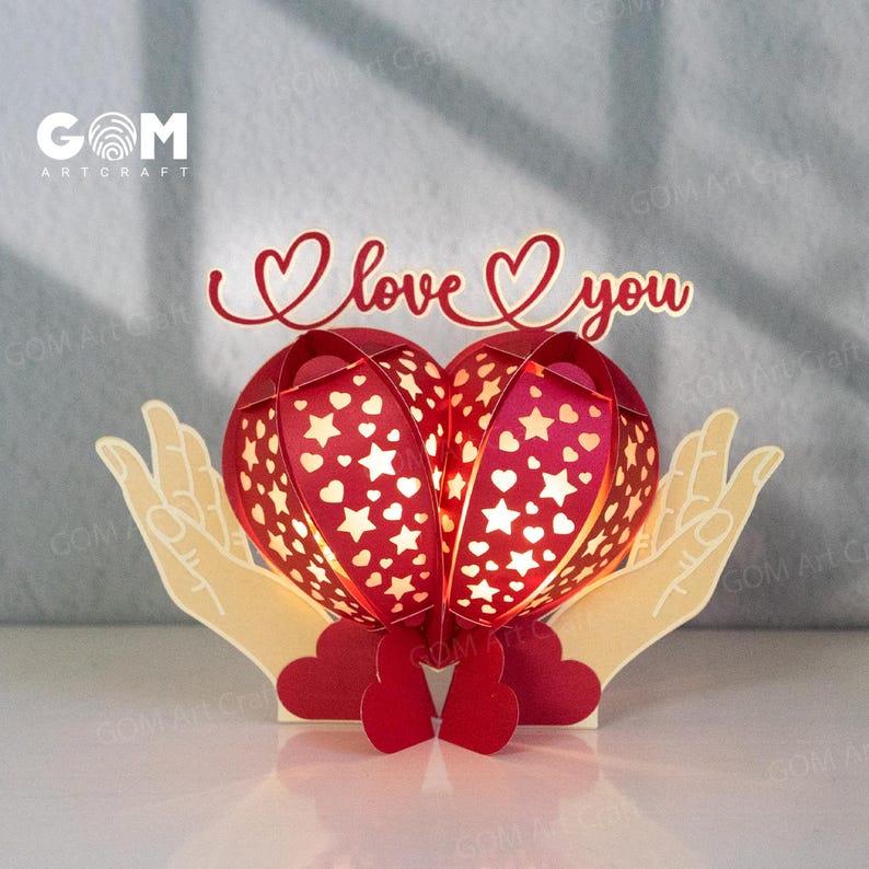 Heart Lantern SVG, Mother Day Lantern, Flower Lantern Template SVG ...