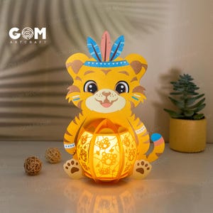 Tiger Laternen Vorlage SVG - Tier Laterne - Laternen für Kinder Vorlage ...