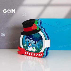Set 3 Christmas Pop-up Card 3D, Santa Claus-snowman-reindeer Pop-up ...
