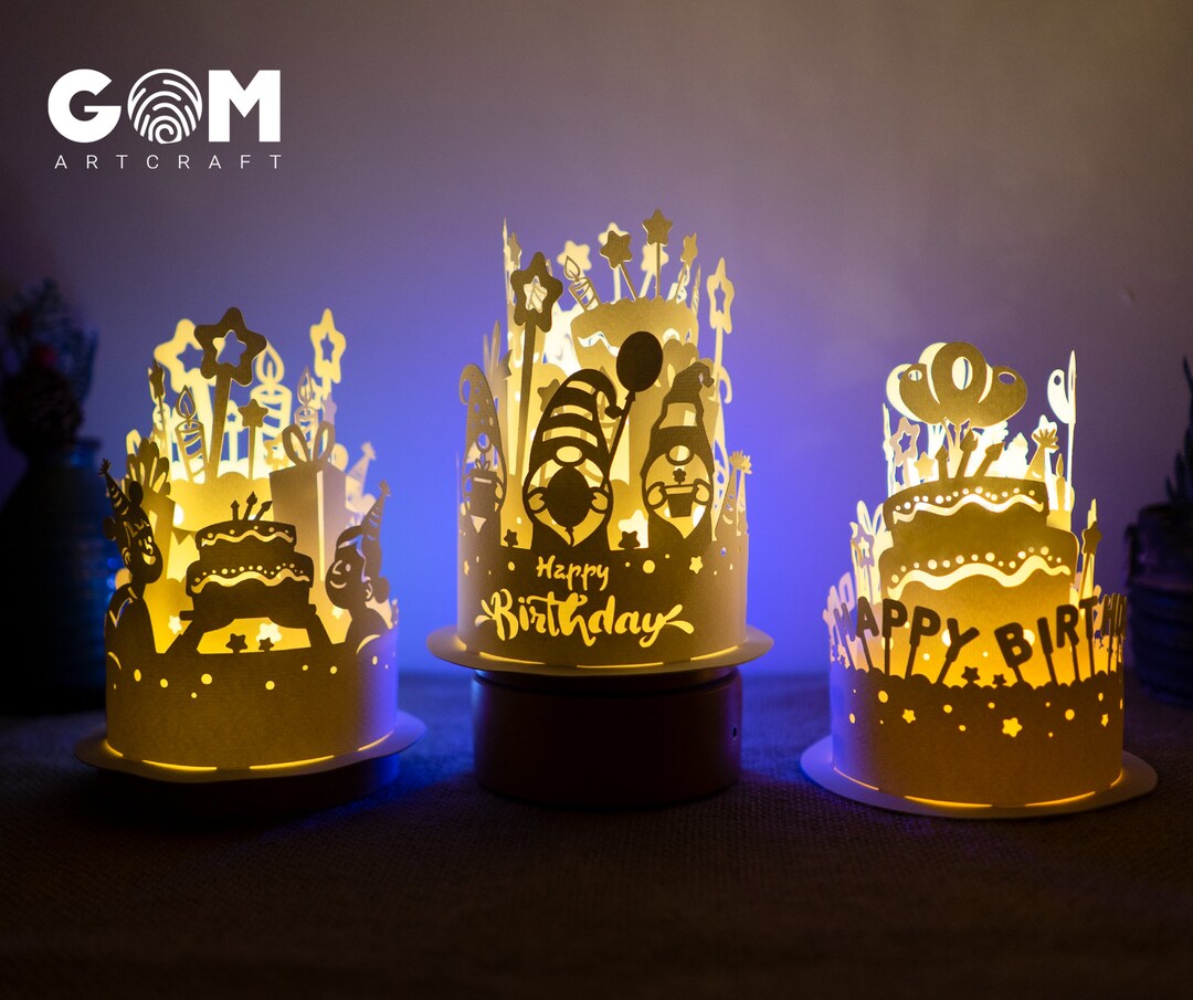 Combo 3 Items Happy Birthday Paper Lanterns SVG - Paper Cutting ...
