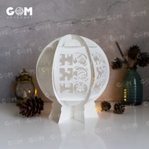 Snowball Lantern SVG - Ho Ho Ho Lantern Template - Merry Christmas DIY ...