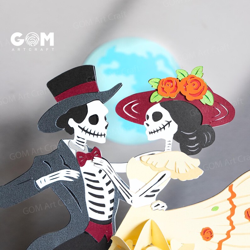 Couple Catrina Lantern Template SVG, Wedding Halloween SVG, Day of the ...