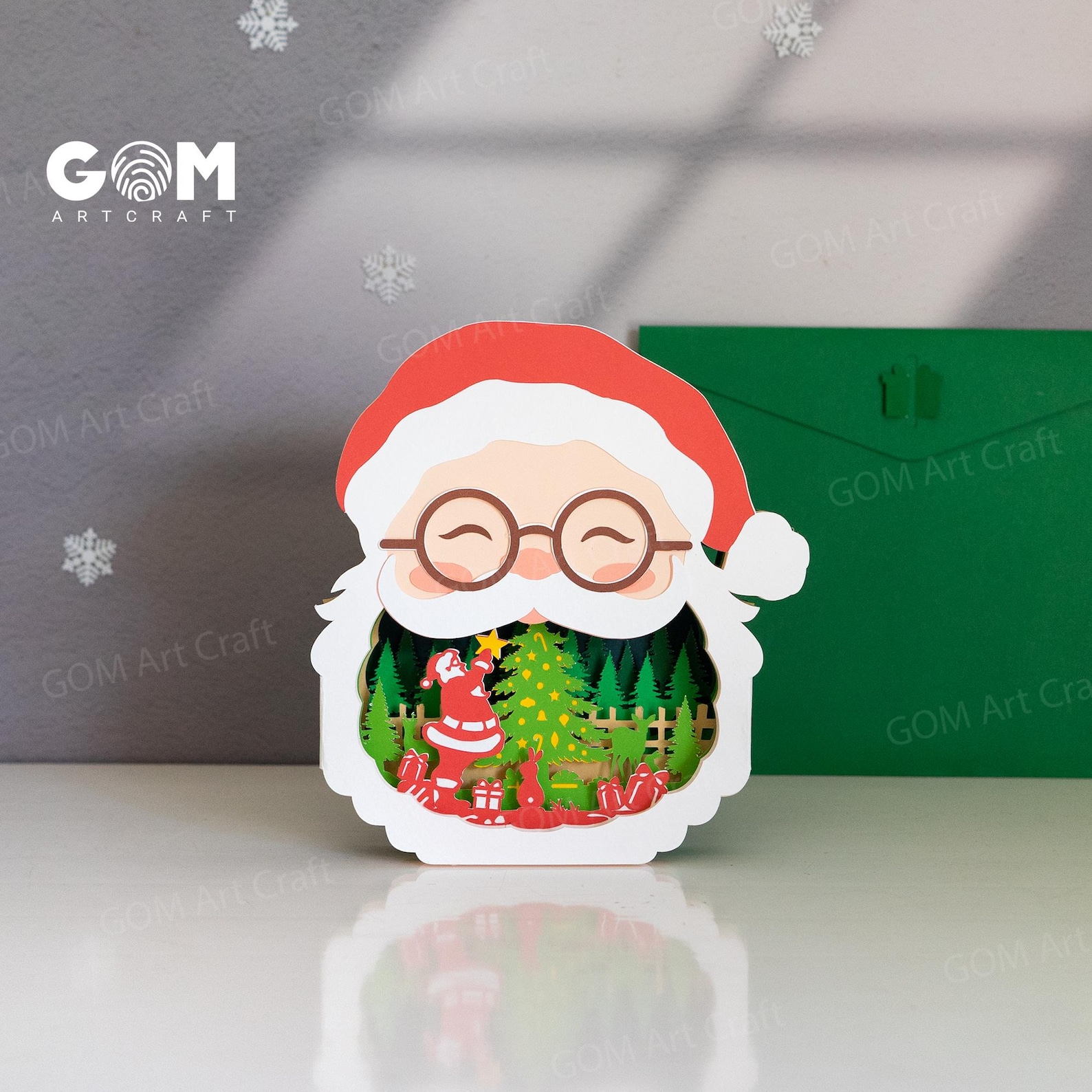 Set 6 Christmas Pop-up Card 3D, Santa Claus-snowman-reindeer Pop-up ...