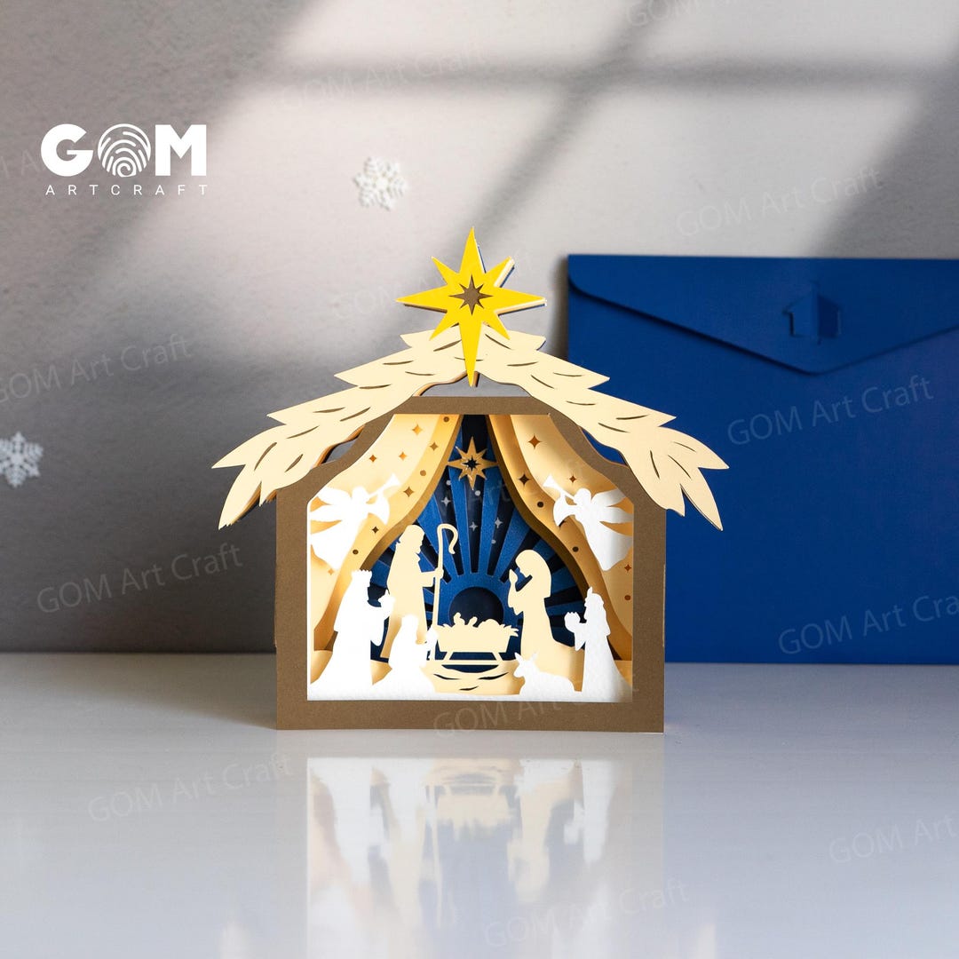 Nativity Scene Pop-up Card 3D: Christmas Papercut SVG (digital Download ...