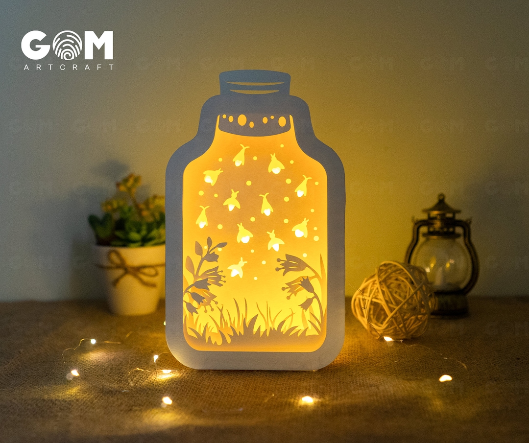 Firefly Shadow Box - Light Box - Paper Cut Template - Light Box SVG ...