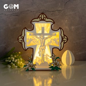 Pack 3 Cross Shadow Box SVG - Jesus Shadow Box - Resurrection Paper Cut ...