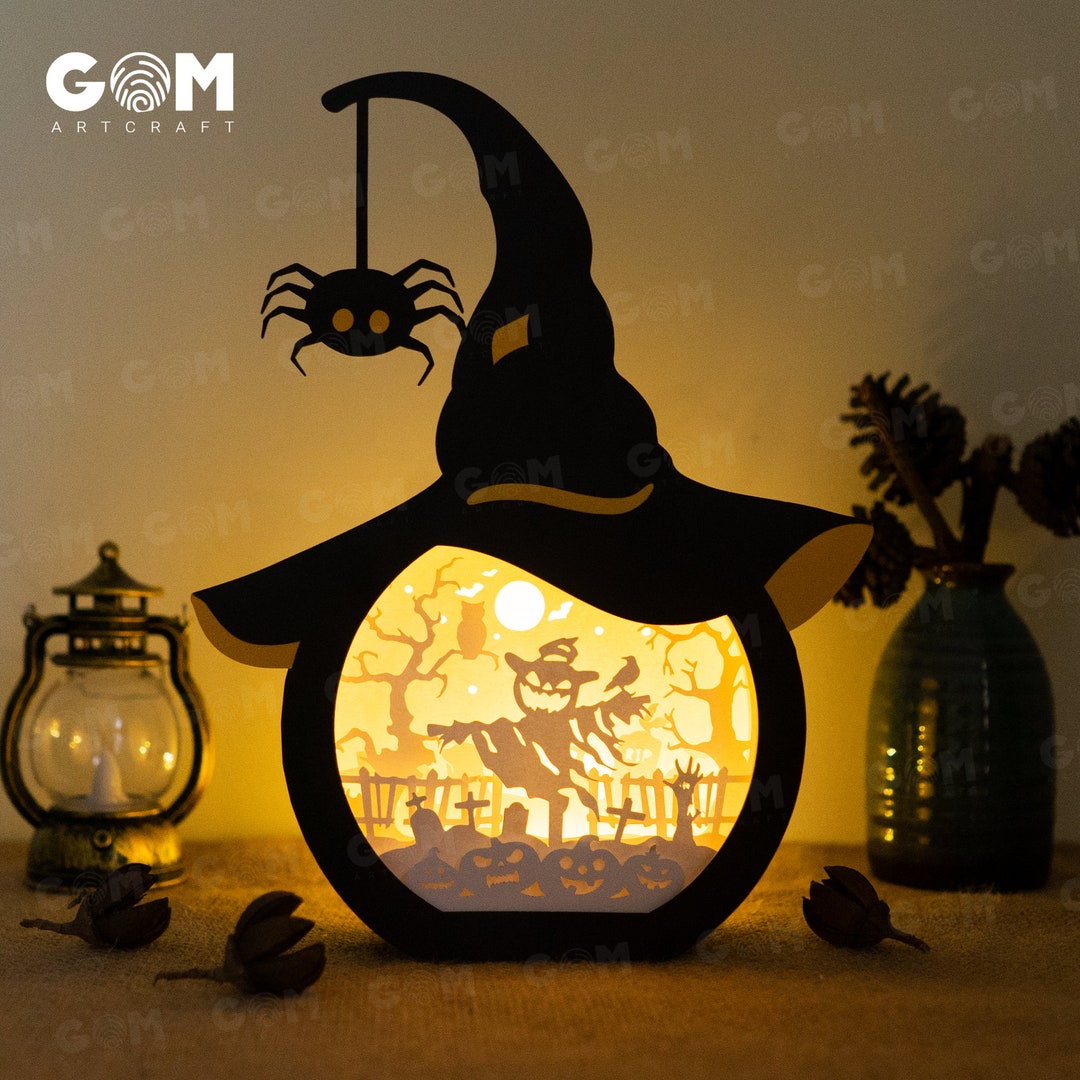 Straw Man Shadow Box Template - Halloween Shadow Box SVG - Pumpkin ...