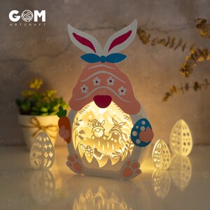 Easter Gnome Shadow Box SVG for Cricut Projects - Easter Eggs Paper Cut ...